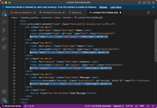 Adding Form Validation & Displaying Error & Success Messages